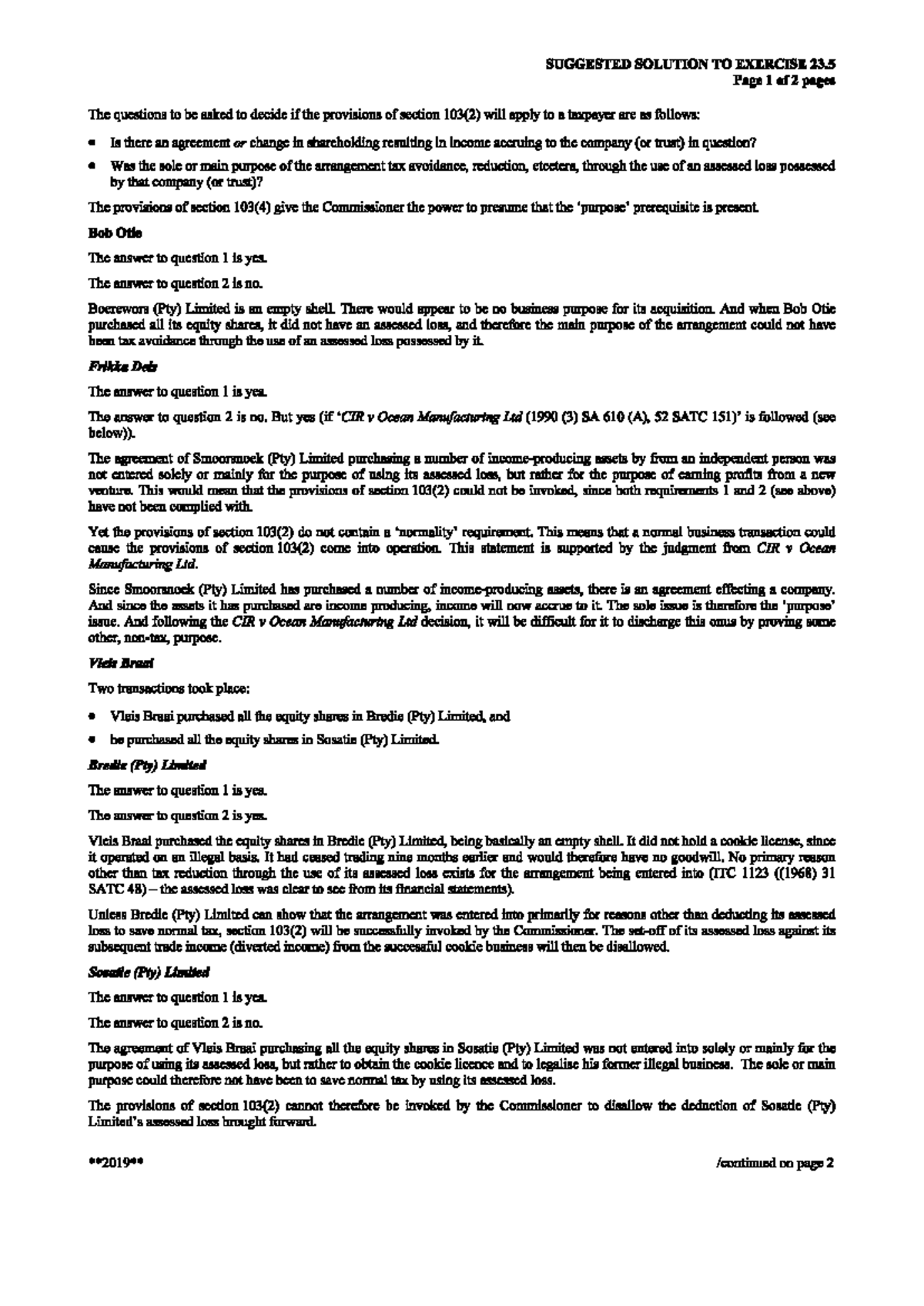 Solution to Graded Questions S 103: Vleis Braai Analysis - Studocu