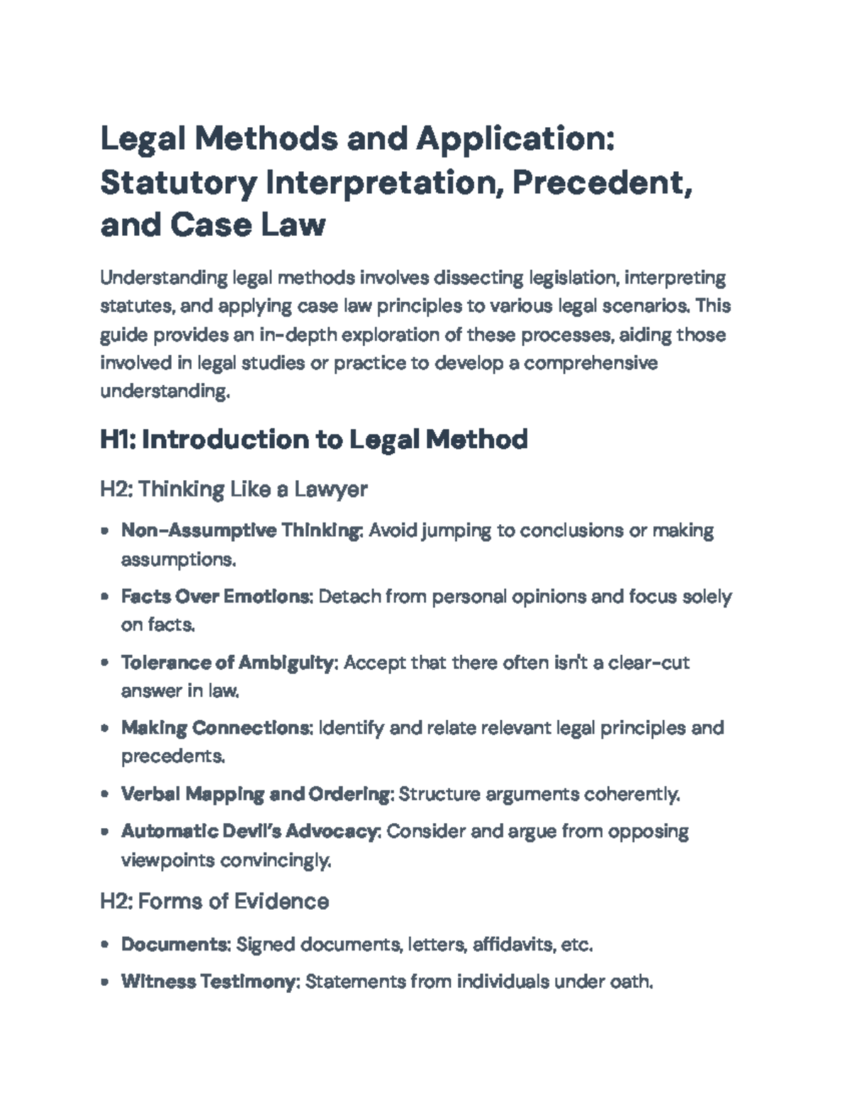 Legal Methods: Statutory Interpretation, Precedent, and Case Law Guide ...