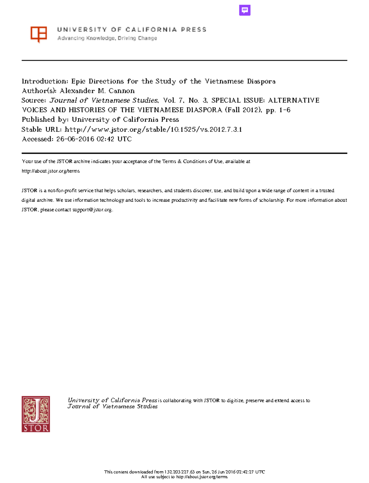 Introduction to Epic Directions: Vietnamese Diaspora Studies (VNS 2012 ...