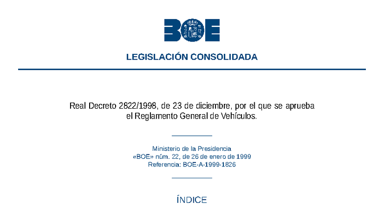 Reglamento General de Vehículos (RGV) - Consolidación y Normativa - Studocu