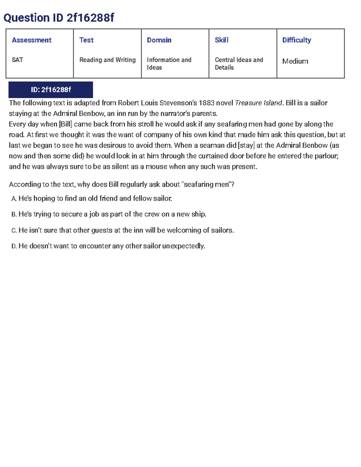 SAT Reading and Writing Practice - Question Bank and Answers e2 - Studocu