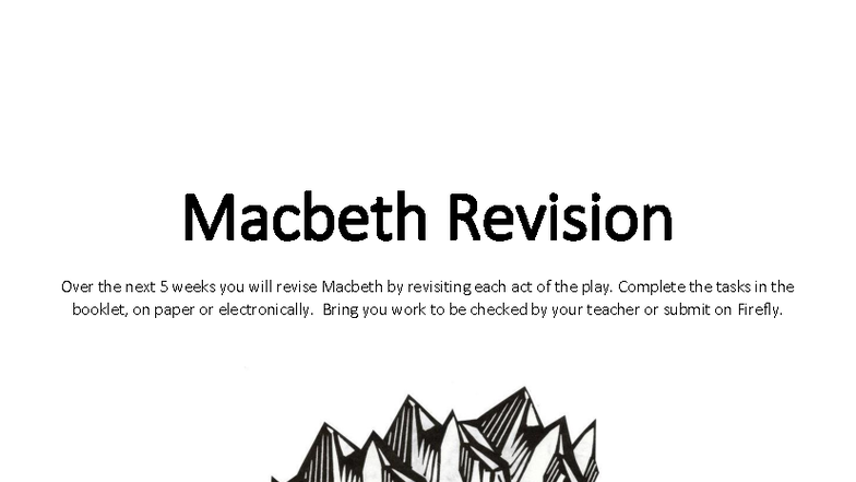 Macbeth Revision Homework Booklet: A Comprehensive Guide - Studocu