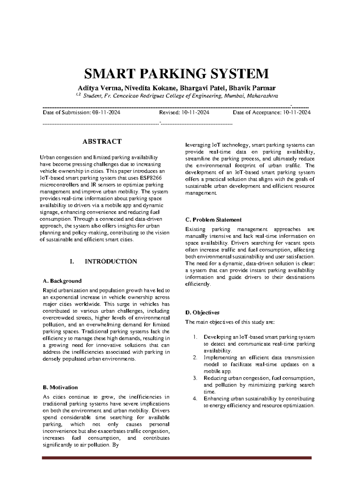 IOT-Based Smart Parking System: Enhancing Urban Mobility ...