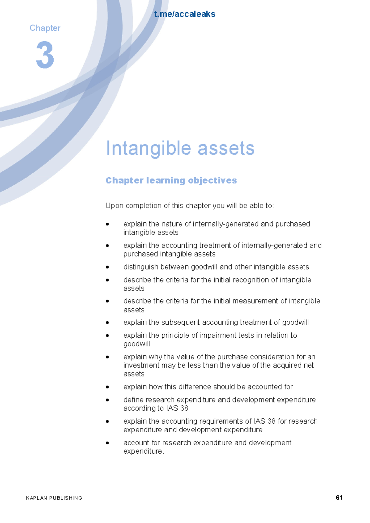 Ch3 Intangible Assets: Key Concepts and Accounting Treatments - Studocu