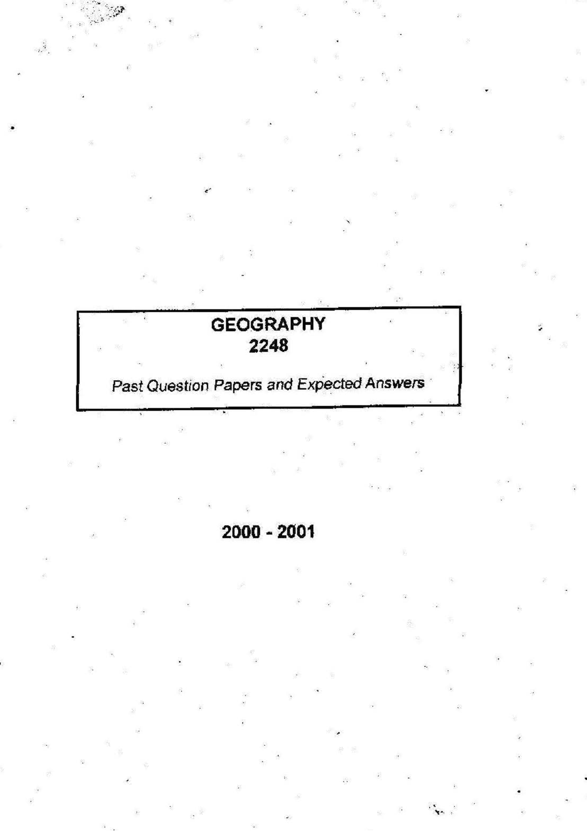 Geography O Level: Green Book Study Guide - Studocu