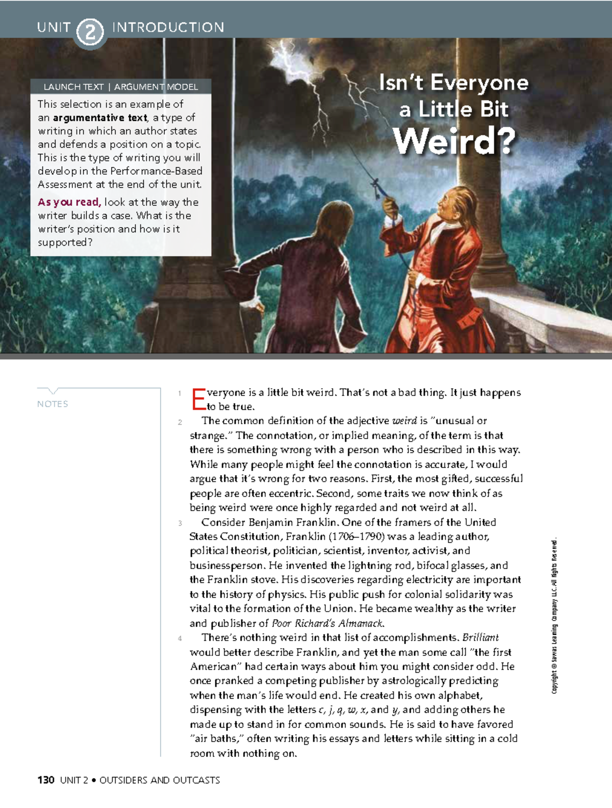 Unit 2: Is Everyone a Little Bit Weird? - Outsiders & Outcasts - Studocu