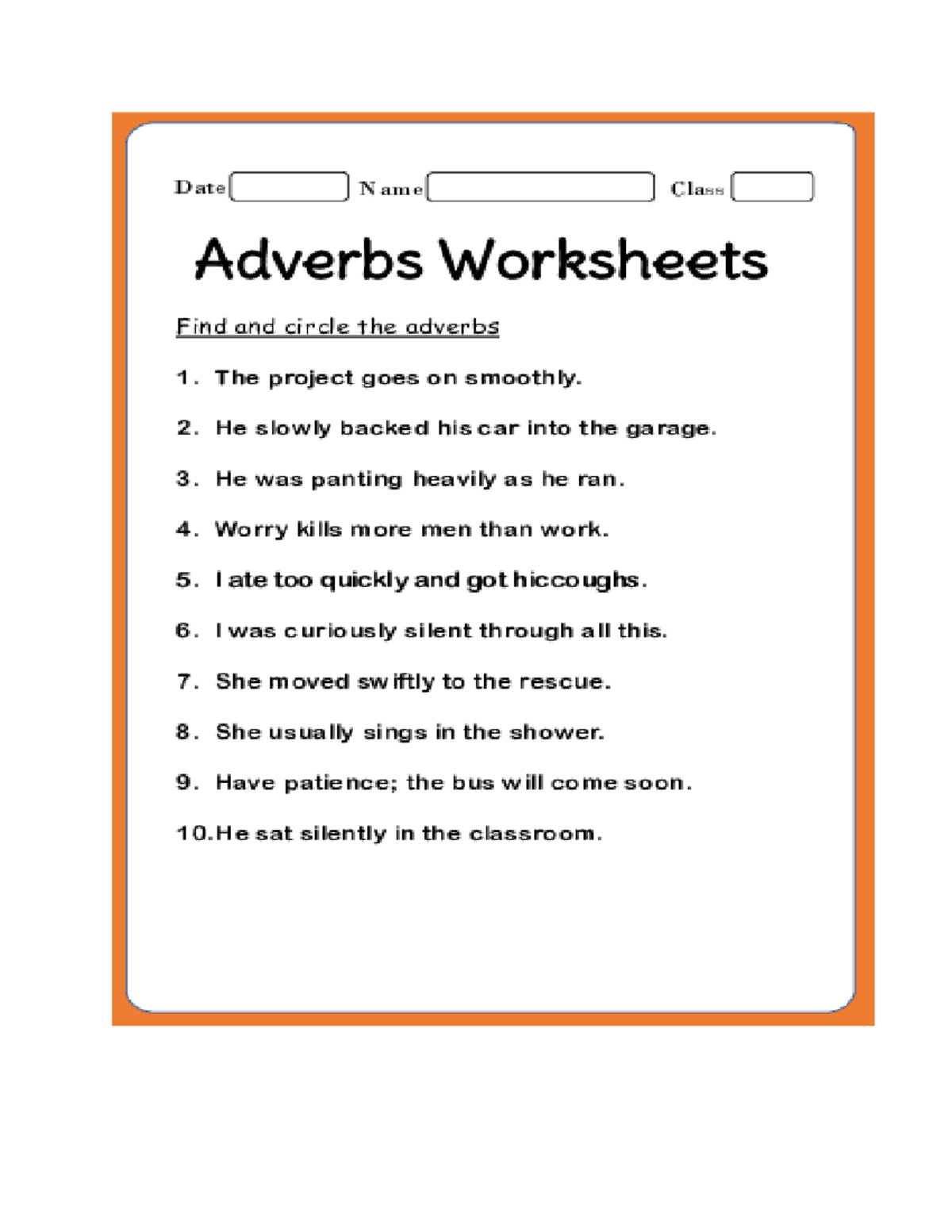 Adverb Practice: Completing Sentences with Adjectives and Adverbs - Studocu