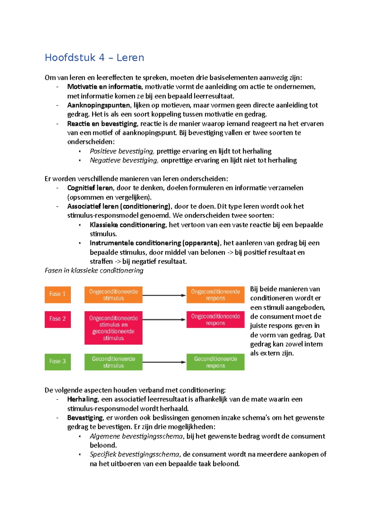 Hoofdstuk 4 en 5 CG - Consumentengedrag: Leren en Attitude Verandering - Studeersnel