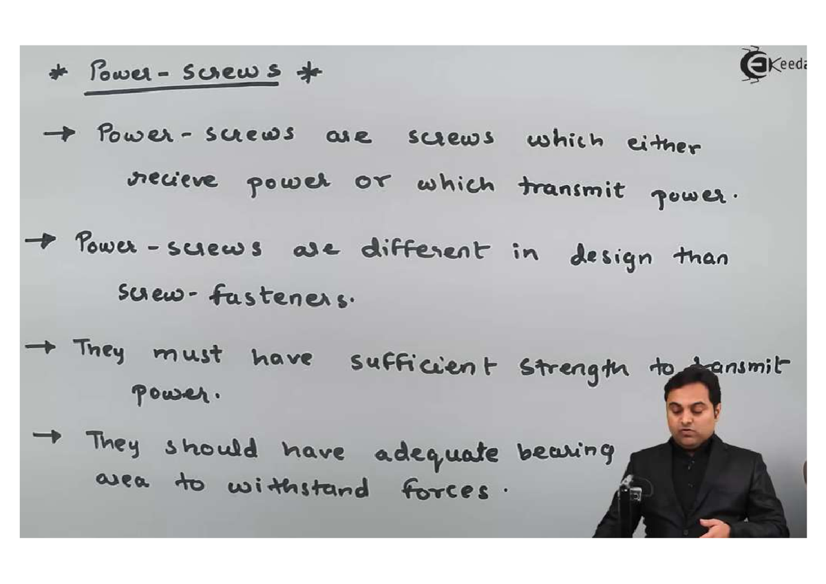 P1 - Lecture Notes on Power Screws and Efficiency Calculations - Studocu