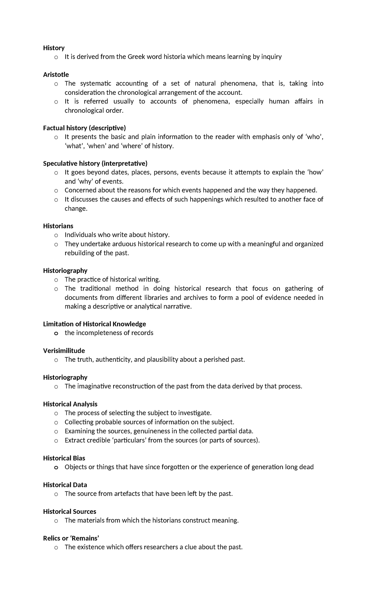 RPH - Overview of Historical Concepts and Methodologies - Studocu