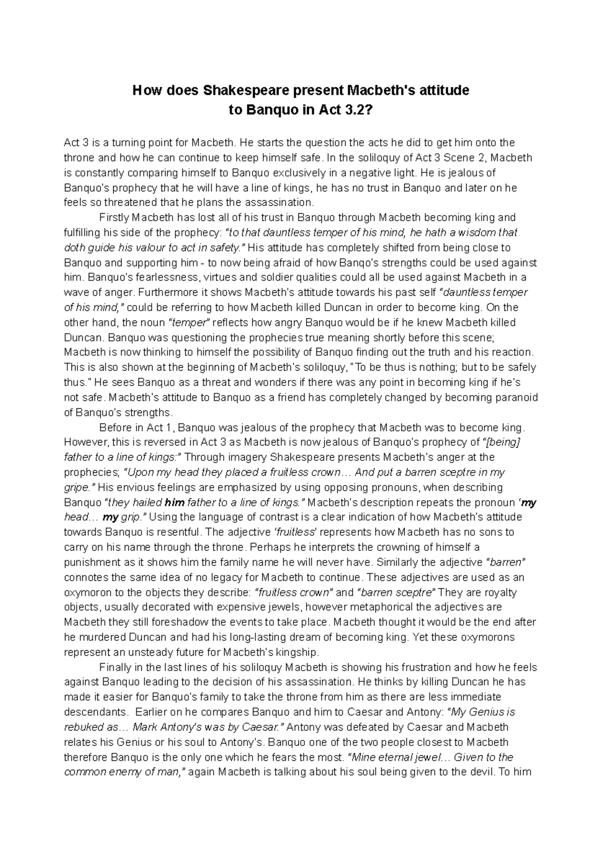 How is Macbeth portrayed in the Captain’s speech - Act 1 Scene 2 ...