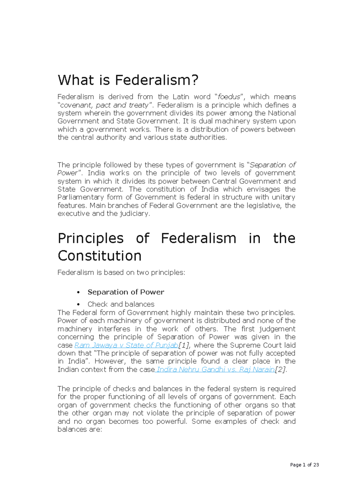 Federalism: Key Concepts and Features - Political Science 101 Notes ...