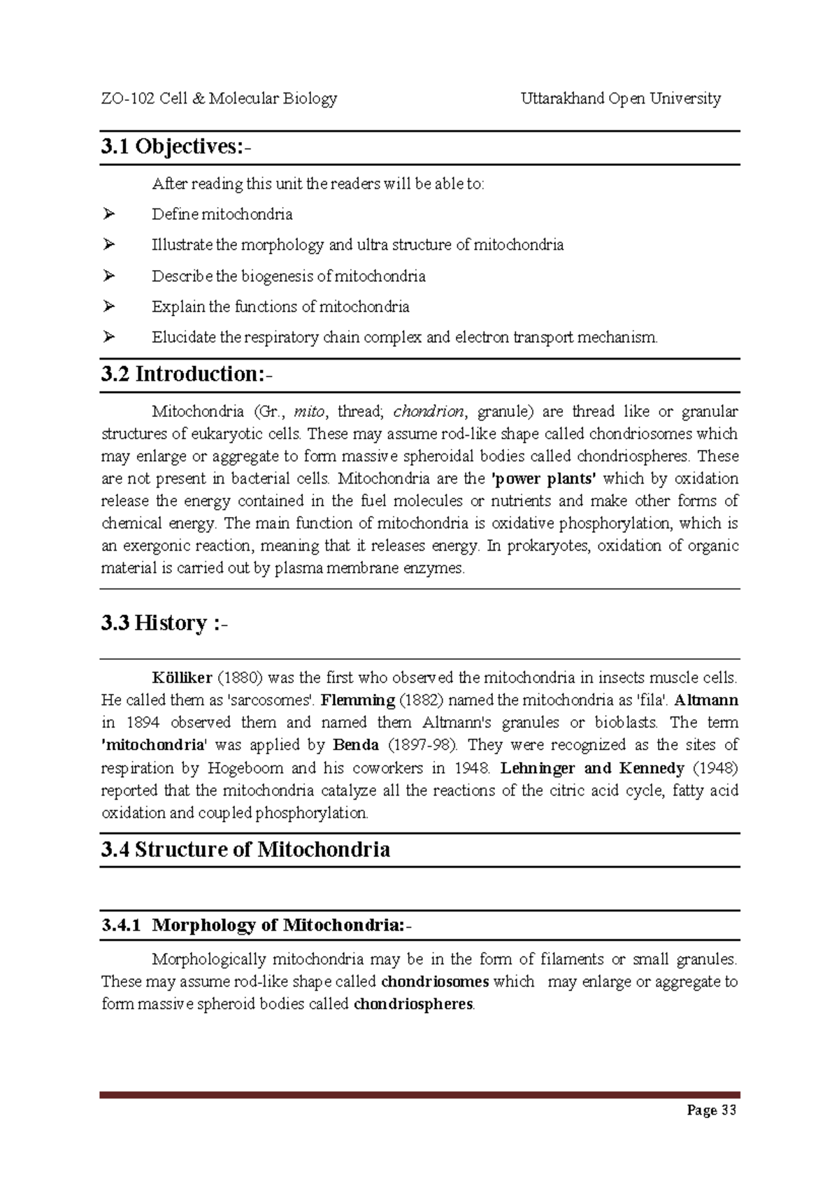 Mitochondria: Structure, Function & History (Bio 101 Lecture Notes ...