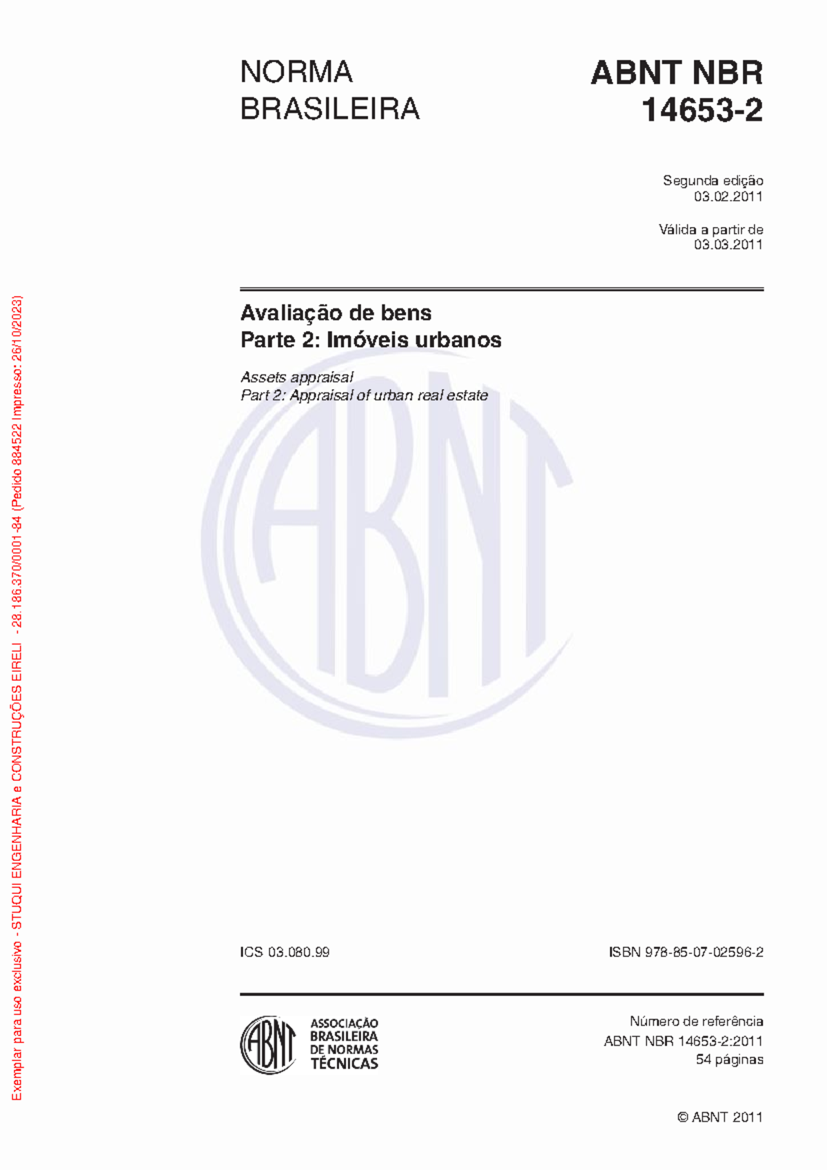 Normas ABNT NBR 14653-2 - Válida a partir de ediçªo NORMA ABNT NBR ...