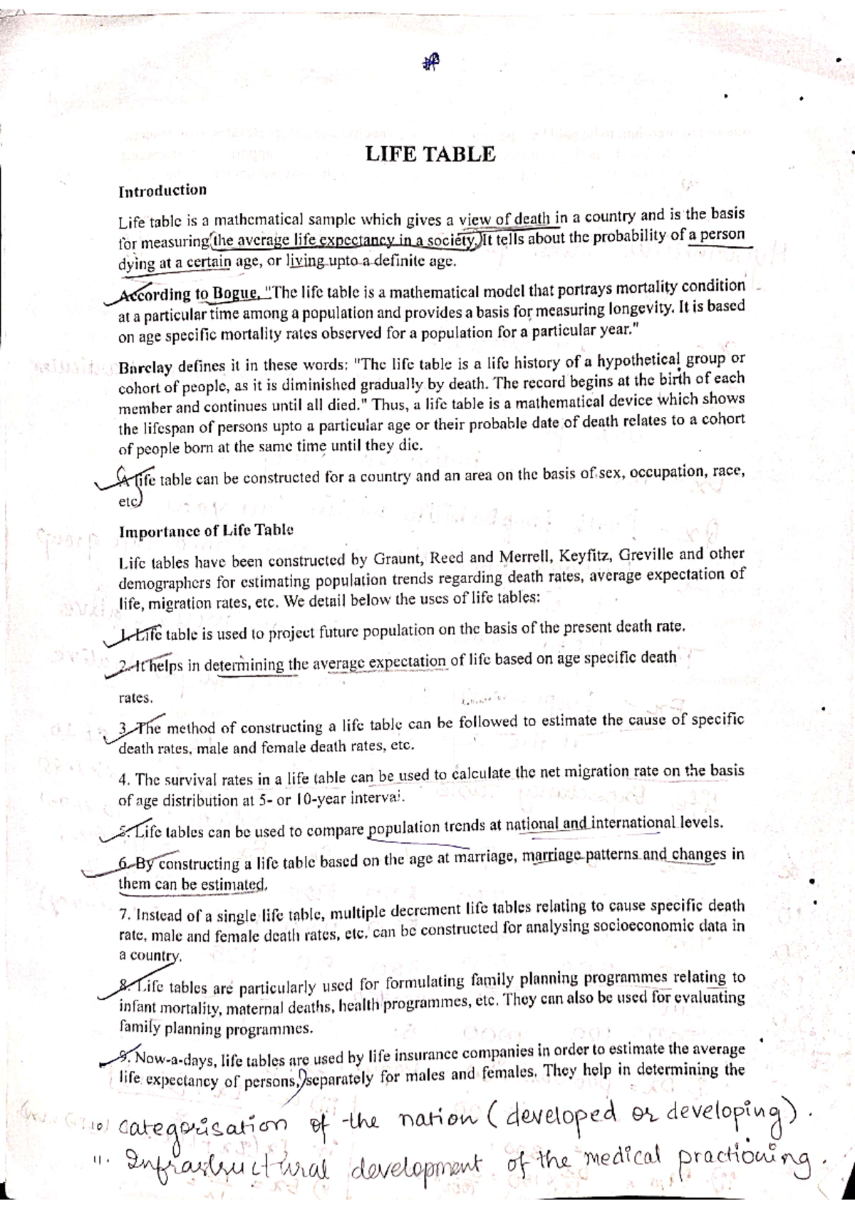 Life Table-1: Concepts, Calculations, and Importance Explained - Studocu