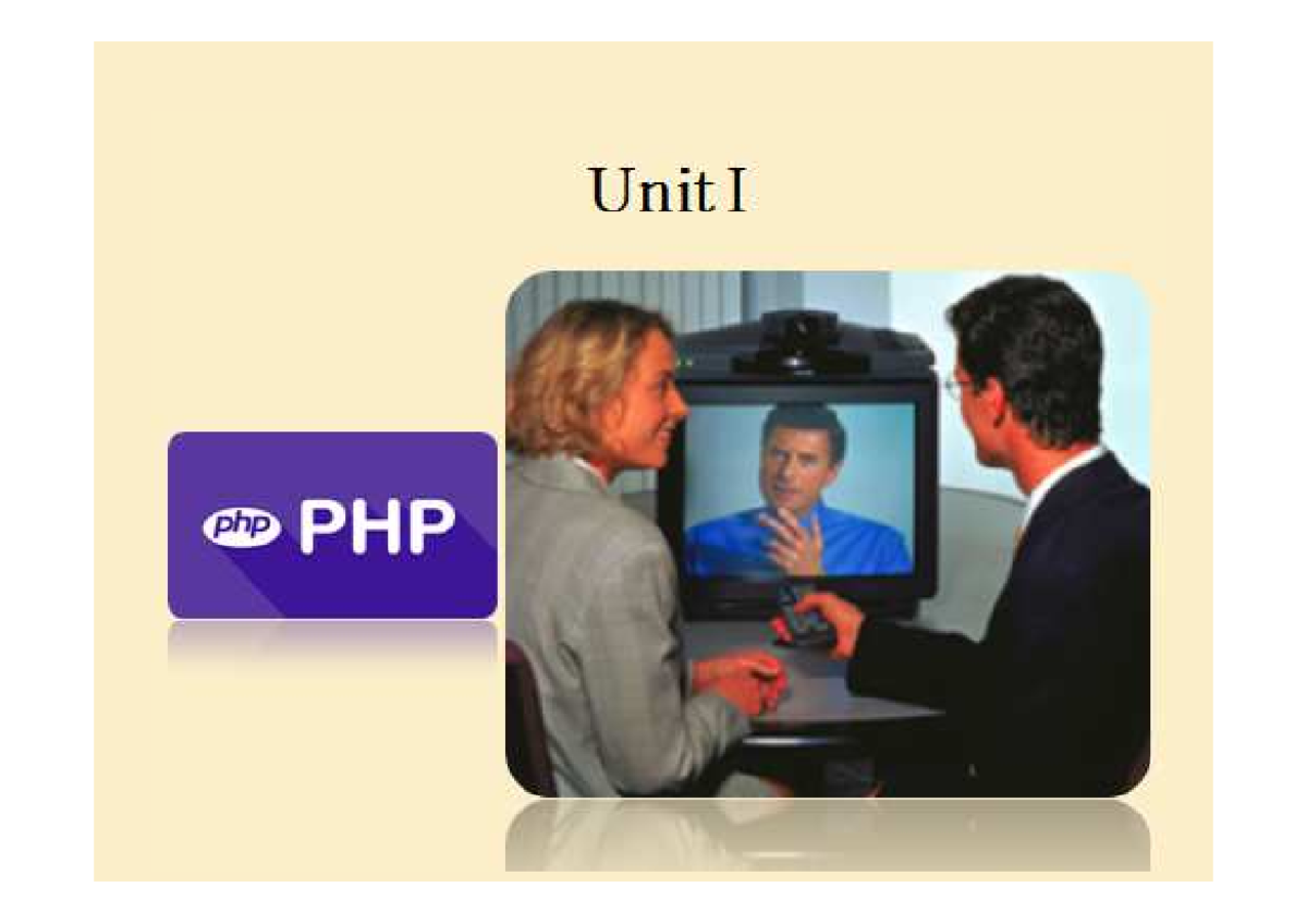 PHP - Unit 1 Notes: Introduction to Server-Side Programming - Studocu