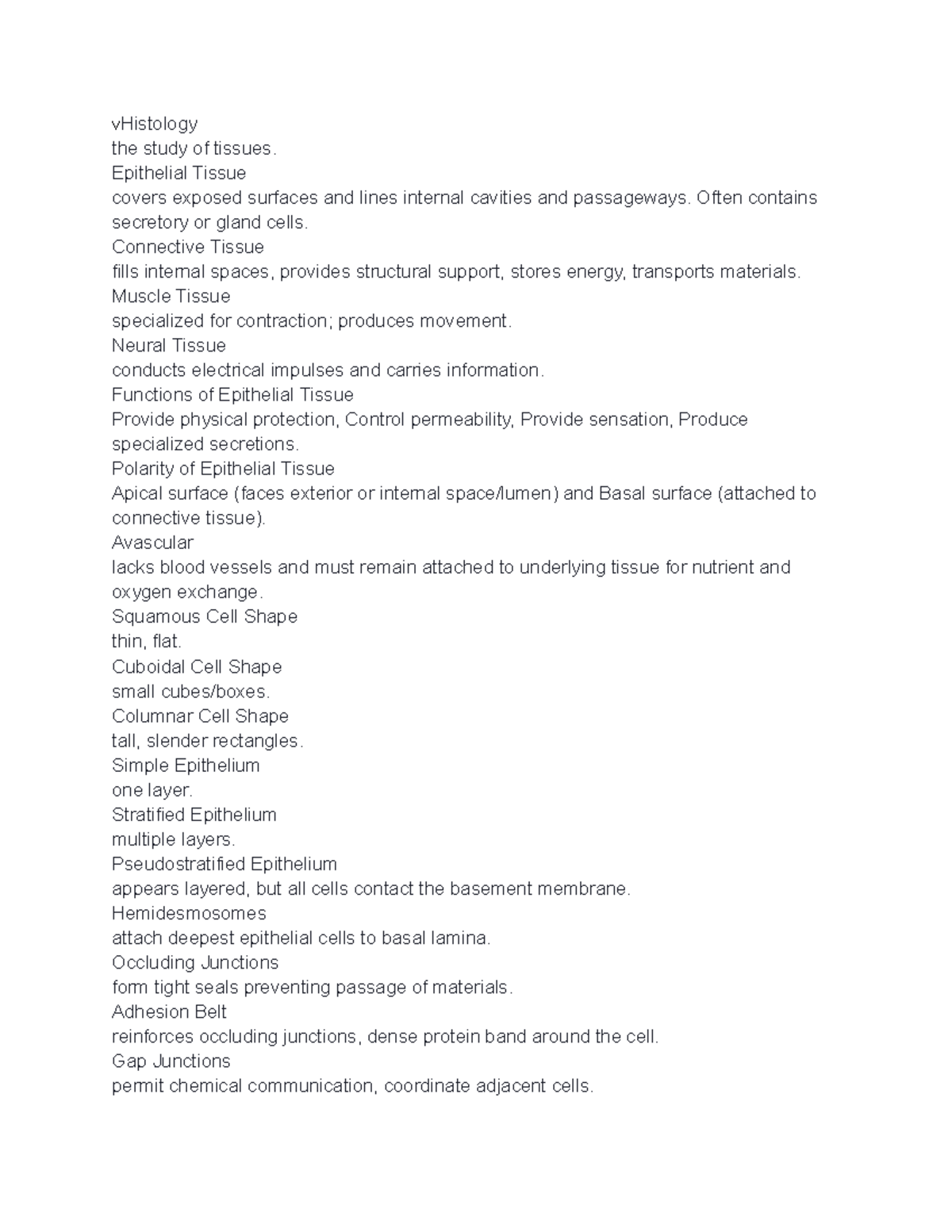 Ch4 AP1 - Histology: Epithelial & Connective Tissues Overview - Studocu