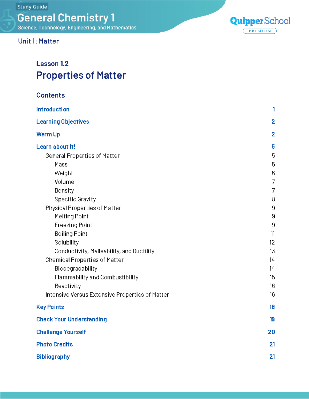 Unit 1: Matter Lesson 1.2 - Overview of Properties of Matter - Studocu