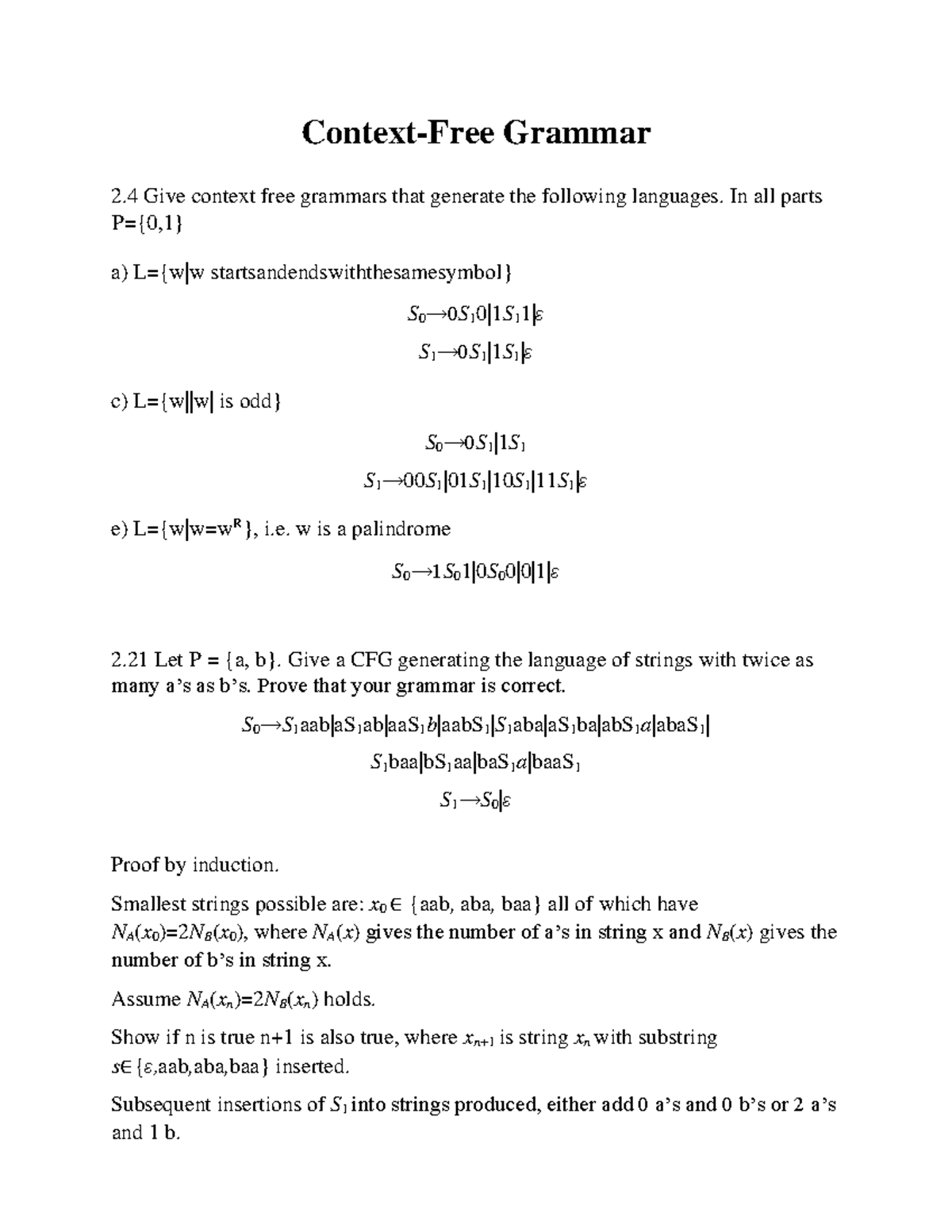 Context free gammar Part 5 - Context-Free Grammar 2 Give context free ...