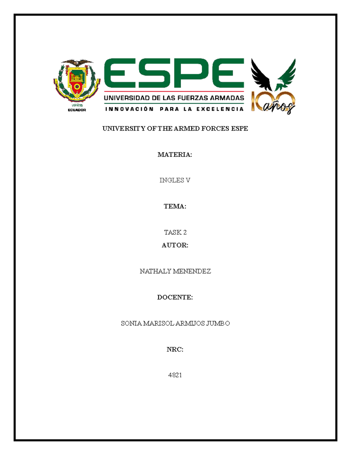 TASK 2 Present Simple Menendez Nathaly - Ingles técnico - UNIVERSITY OF ...