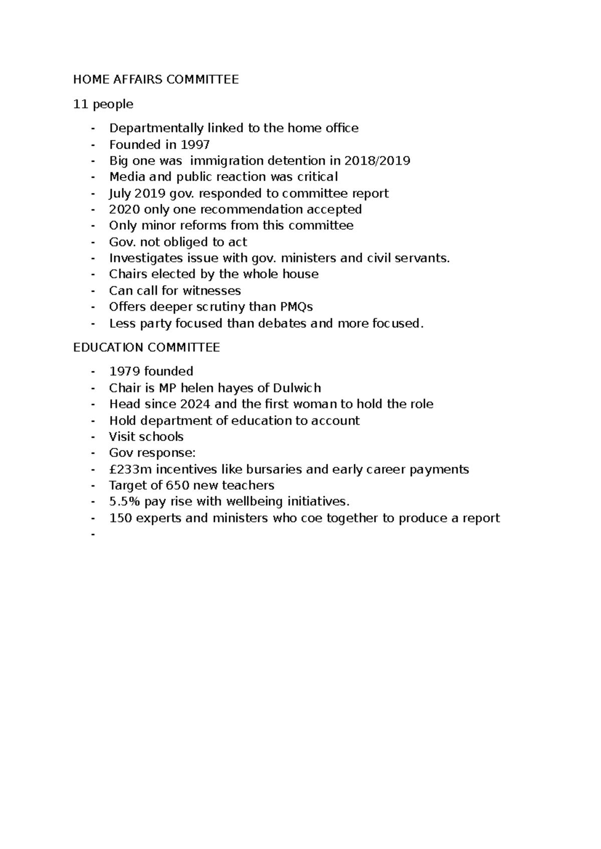 HOME AFFAIRS COMMITTEE Overview and Key Insights - Studocu