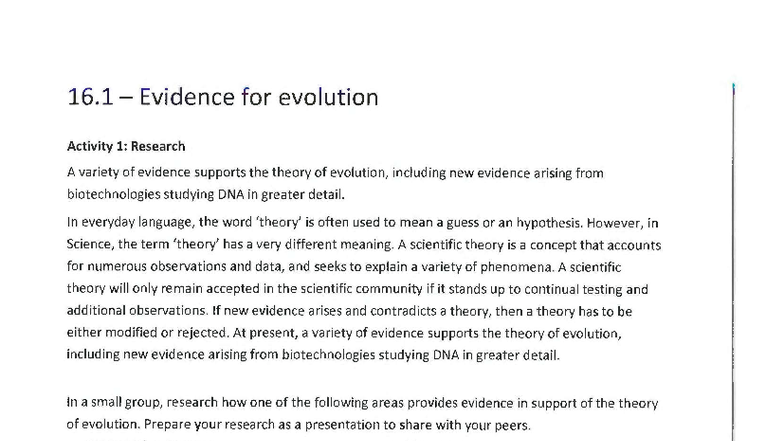 Evidence for Evolution: BB Worksheets and Activities on Evolutionary ...