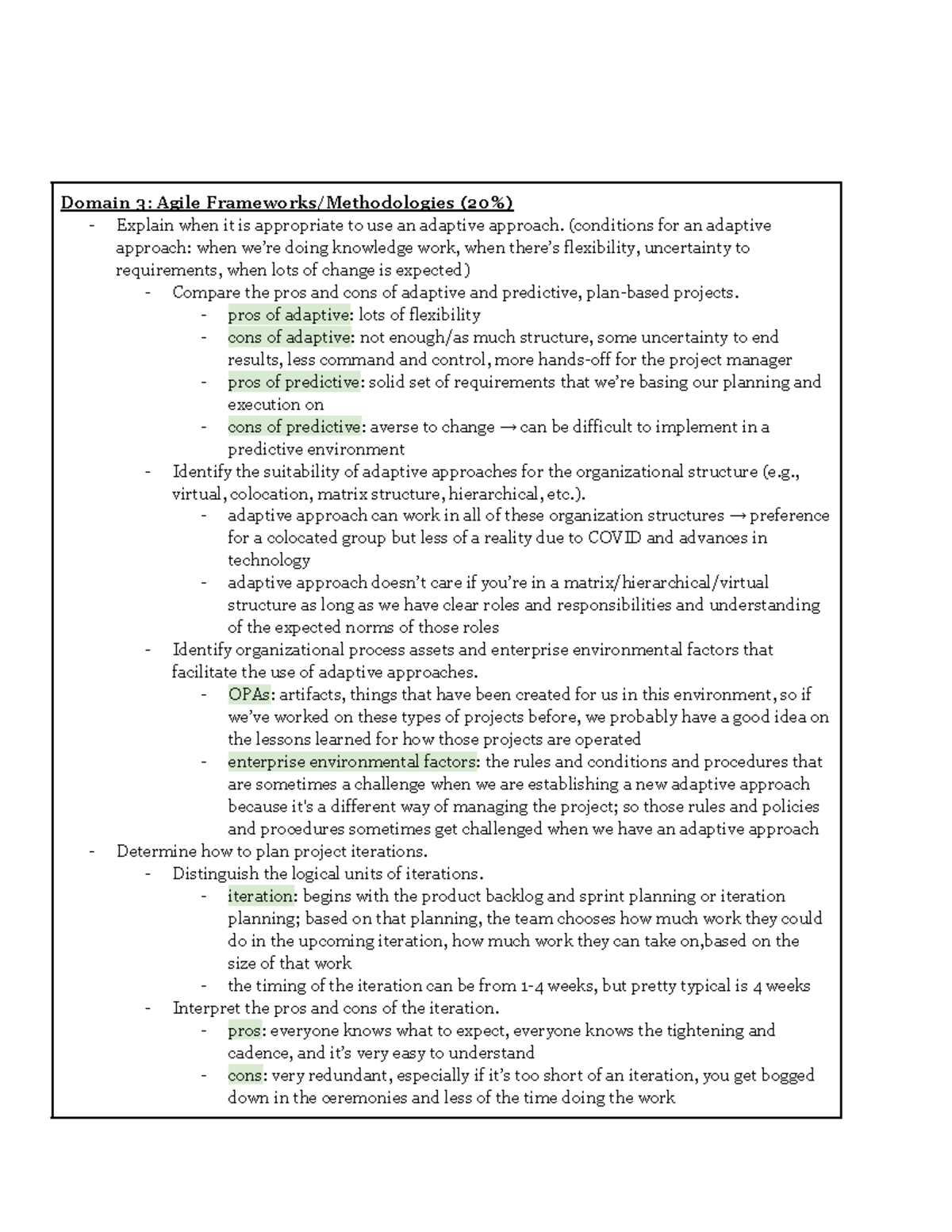Domain 3 CAPM Exam Notes: Agile Frameworks and Methodologies Overview ...