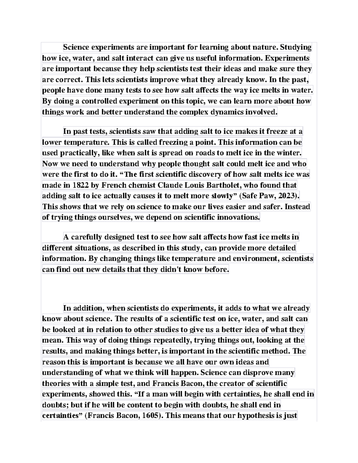 Ice Versus Salt - Project - Science experiments are important for ...