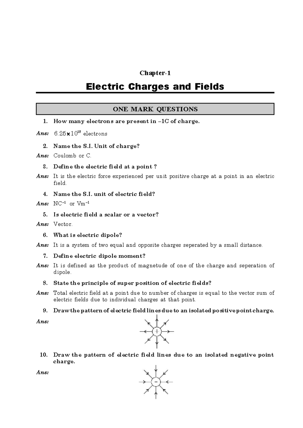 Physics 2nd PUC QB - Electric Charges, Fields, and Capacitance - Studocu