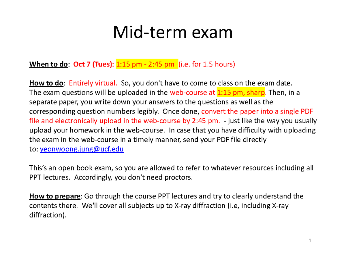 XRD 101: X-ray Diffraction Exam Preparation Notes - Studocu