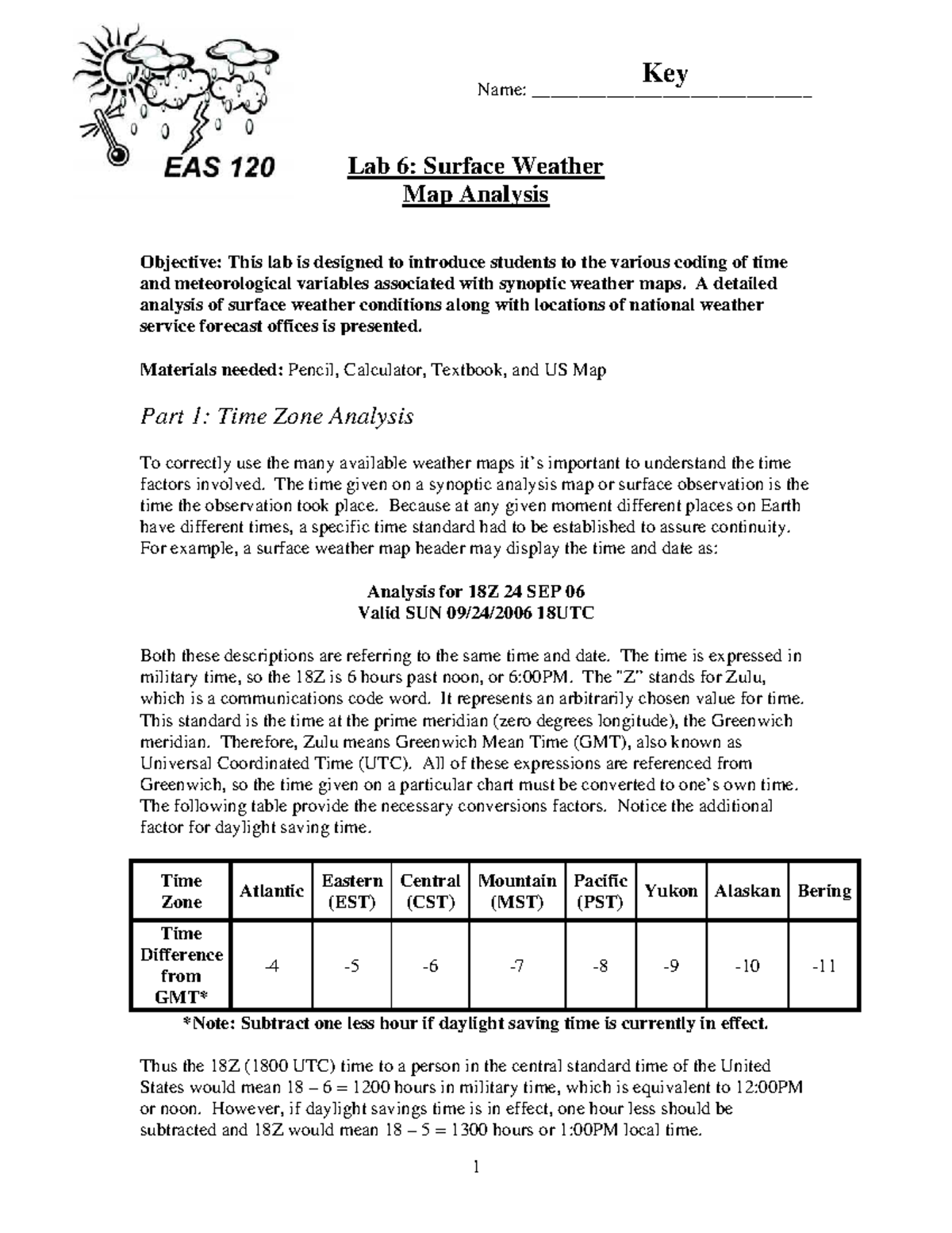Lab 6: Surface Weather Map Analysis & METAR Decoding Guide - Studocu
