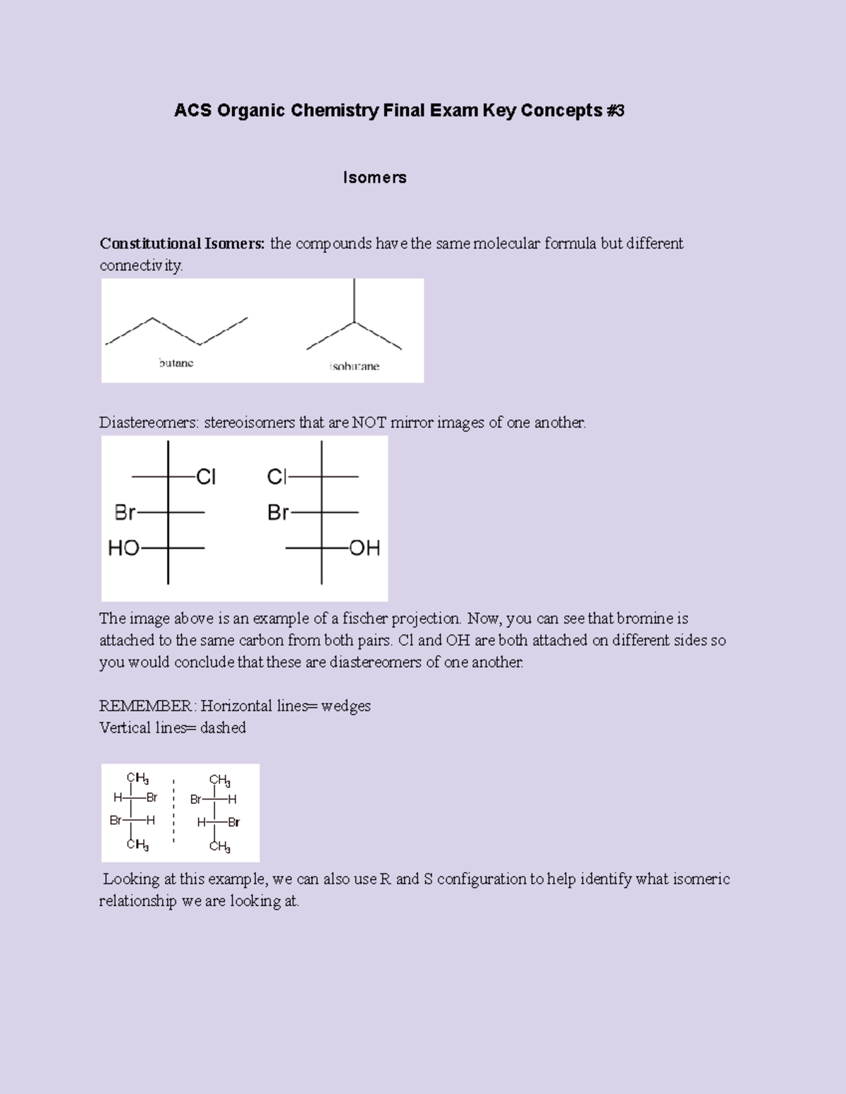 Organic Chemistry Final Exam Cheat Sheet #3 - ACS Organic Chemistry ...
