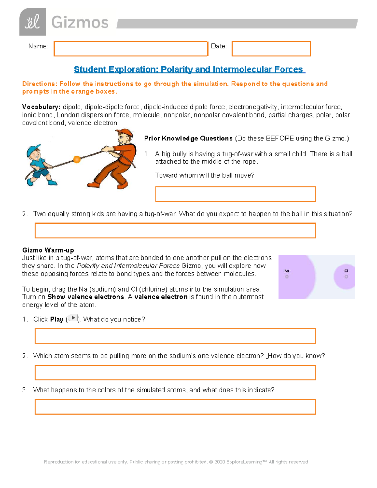 Intermolecular Forces Exploration SE: Understanding Polarity and Bonds ...