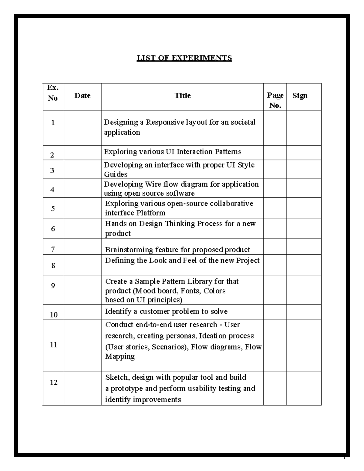 UI/UX Lab Manual: Experiments & Procedures for Design Projects - Studocu