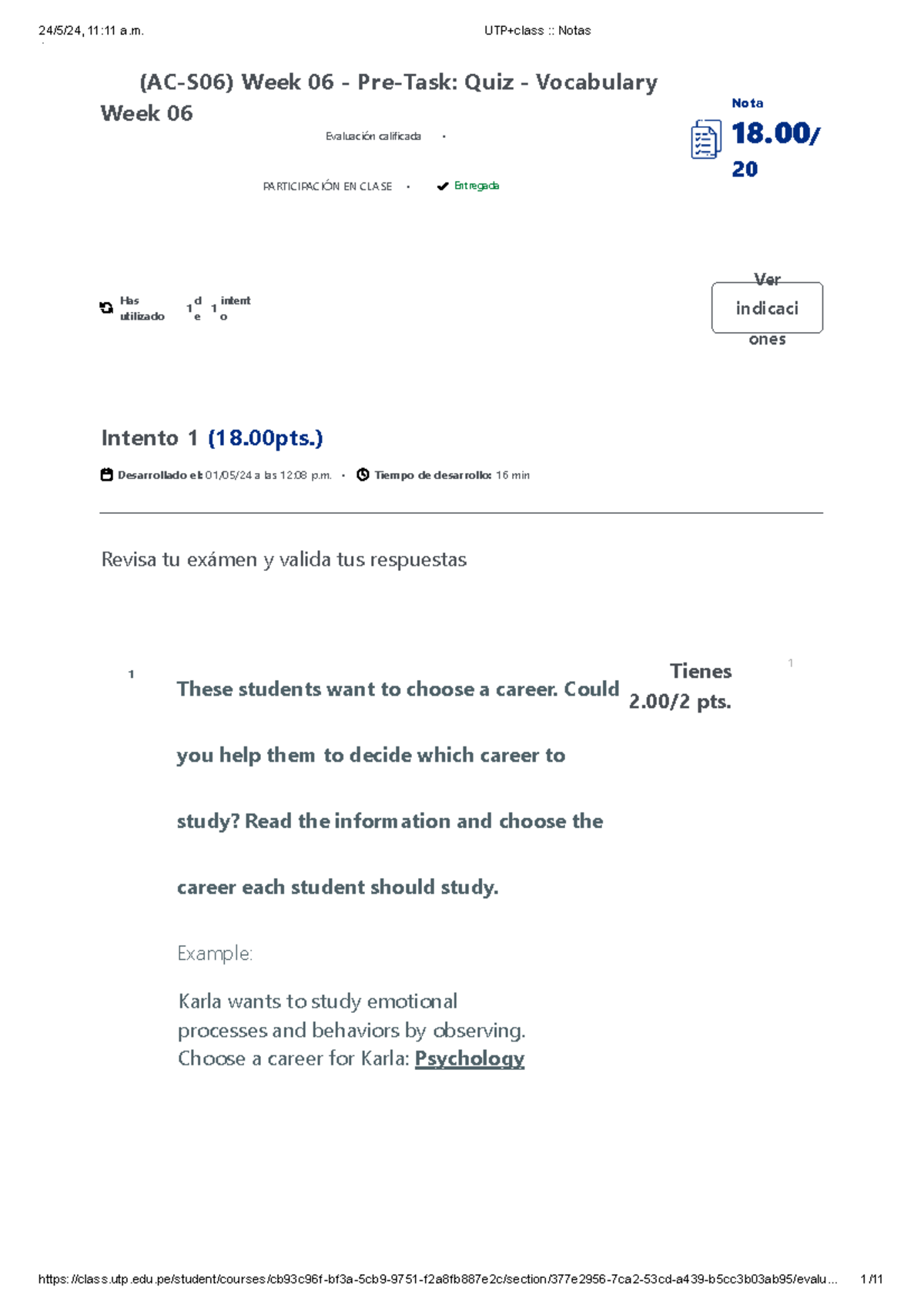 (AC-S06) Week 06 - Pre-Task Quiz on Career Choices & Vocabulary - Studocu