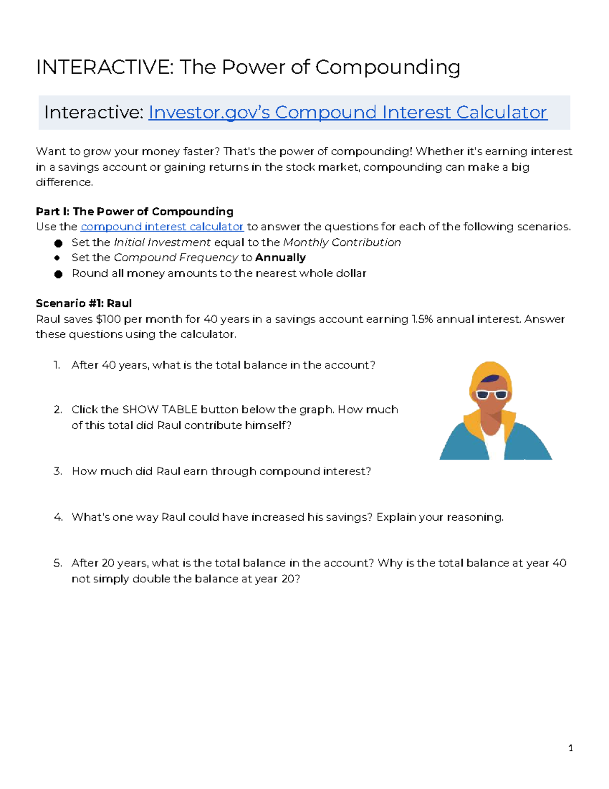 Interactive Study on Compounding Power and Investment Scenarios - Studocu