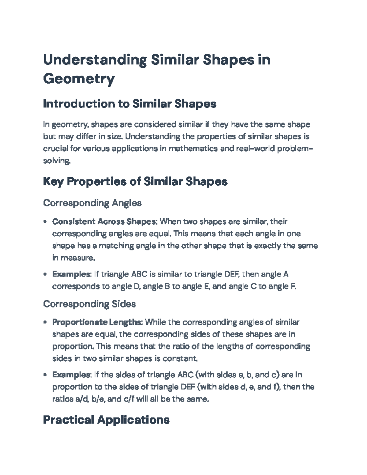 Understanding Similar Shapes in Geometry: Key Properties and ...
