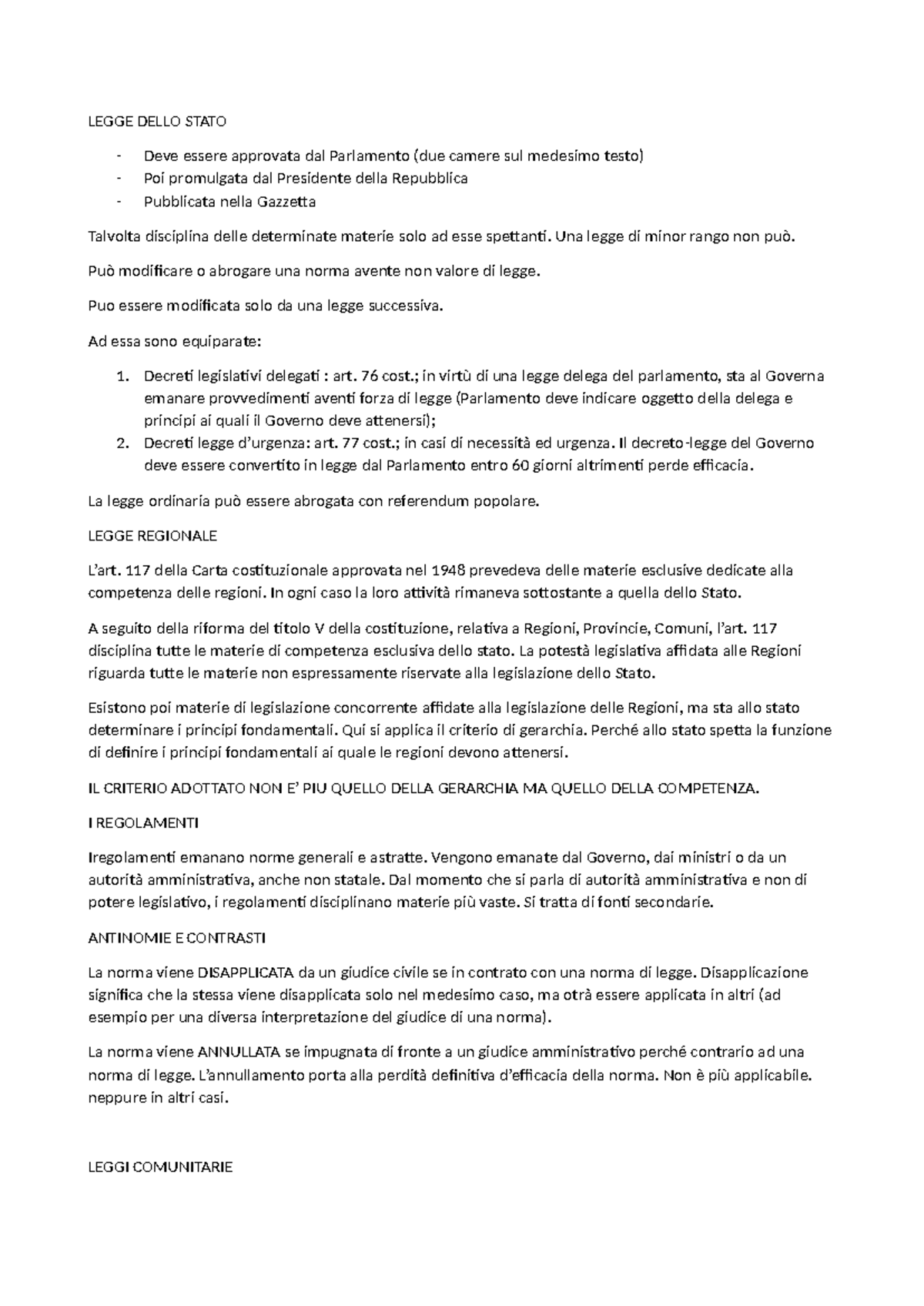 Privato 1 Parziale - Appunti sulla Legge e Interpretazione Normativa ...