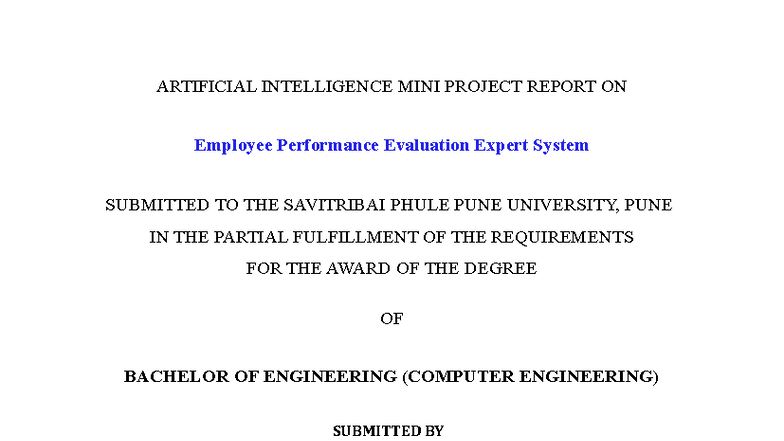 AI Mini Project Report: Employee Performance Evaluation System (BE Comp ...