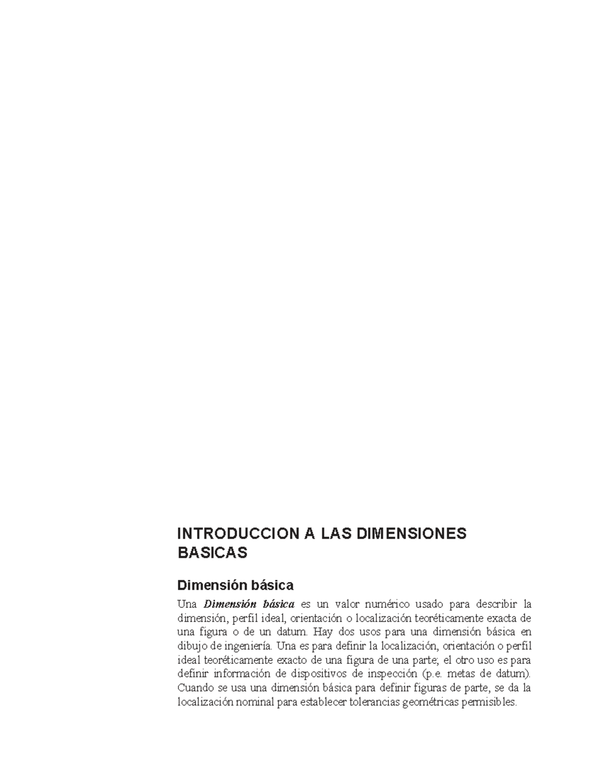 DIMENSIONES BÁSICAS Y CONDICIONES VIRTUALES EN DIBUJO DE INGENIERÍA ...