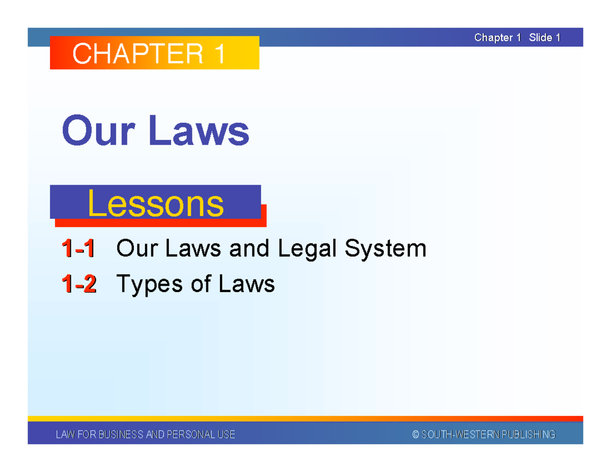 Business Law Overview: Types, Sources, and Legal Concepts (BUS101 ...