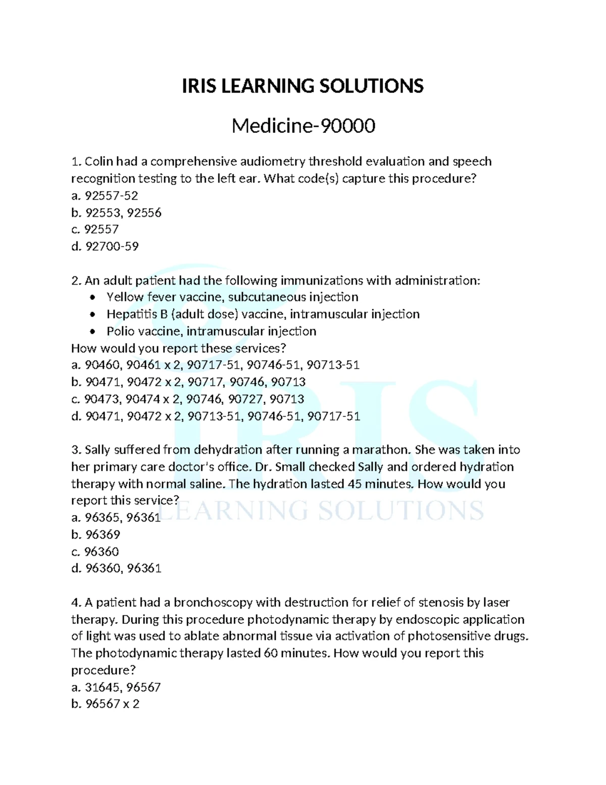 CPT 80000 - Pathology Medical Coding Q&A Study Guide - Studocu