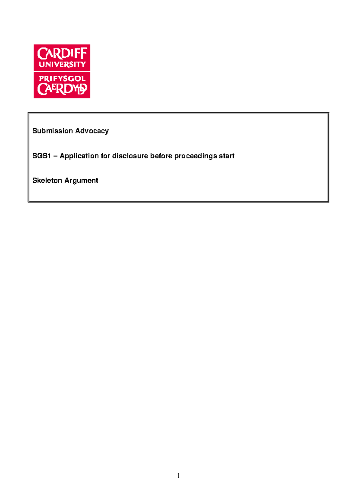 Student Version of SG3 Skeleton - Submission Advocacy SGS1 ...