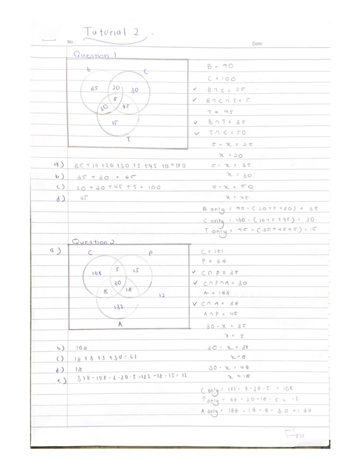 Tutorial 2 - Advanced Set Concepts and Problem Solutions - Studocu