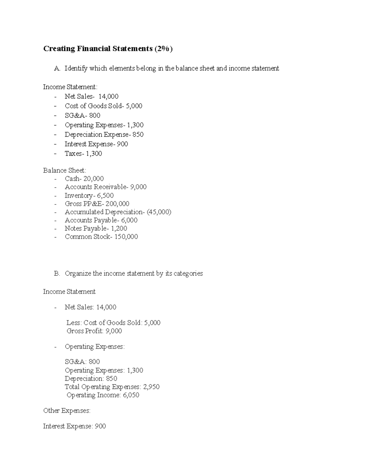 Creating Financial Statements: Balance Sheet & Income Statement ...