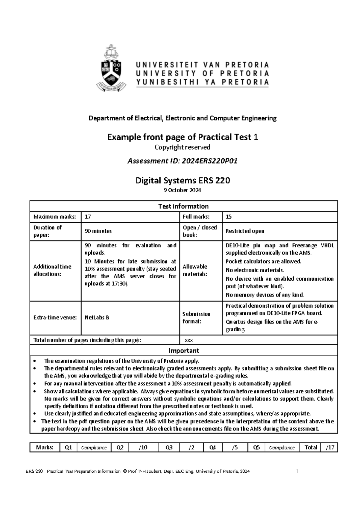 ERS220P01 Assessment Preparation - ERS 220 Practical Test Preparation ...