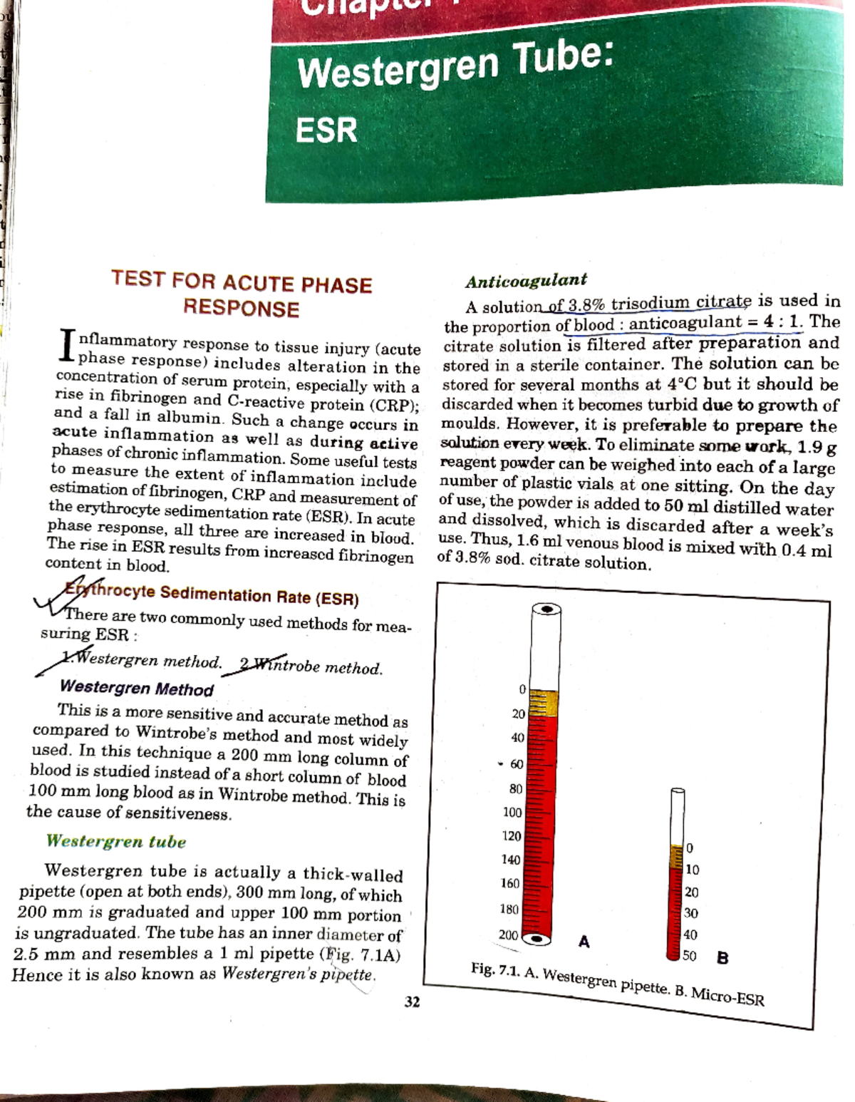 ESR 1 - Erythrocyte sedimentation rate - Westergren Tube: ESR TEST FOR ...