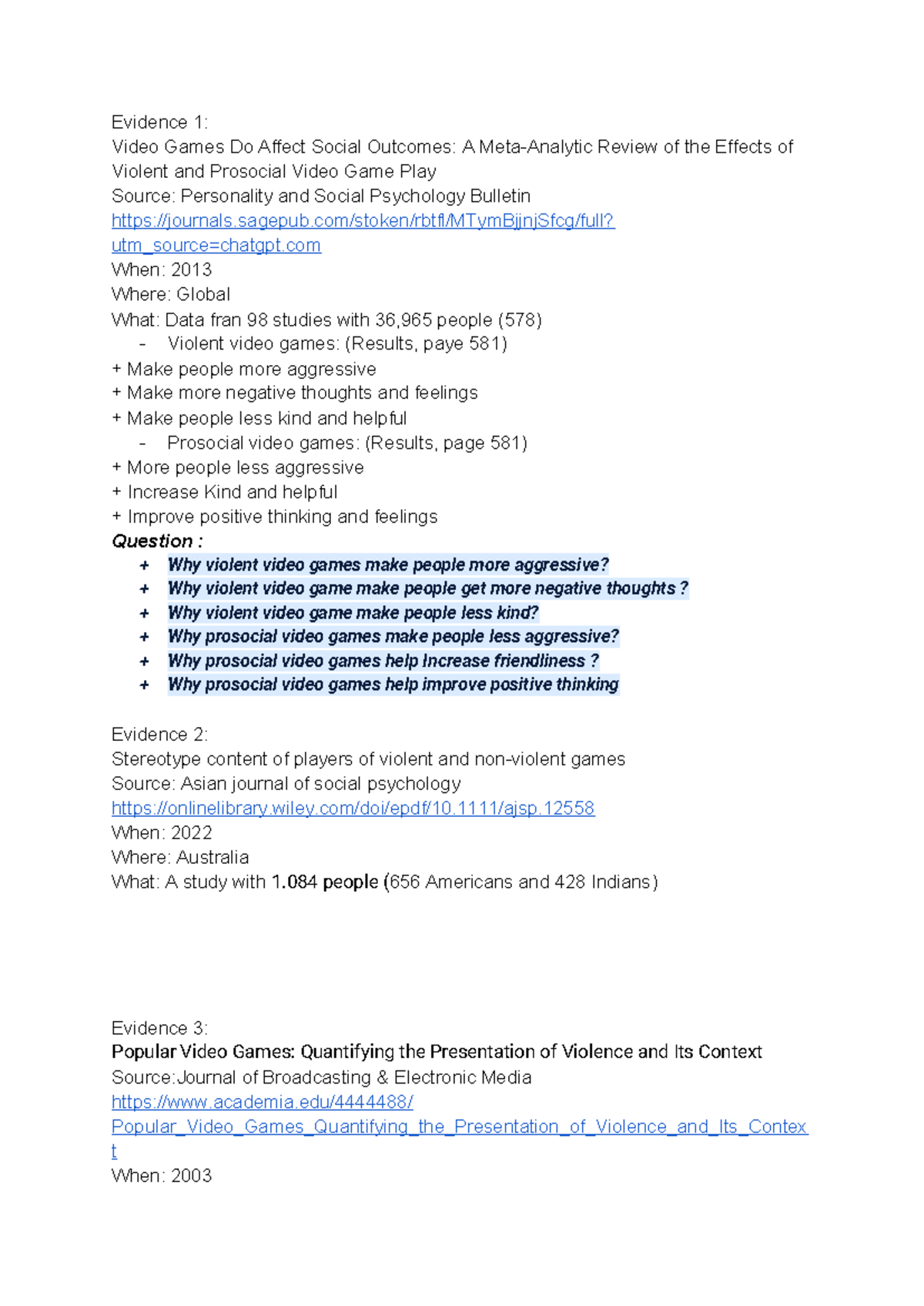 PSY 101: Effects of Violent & Prosocial Video Games on Social Behavior ...