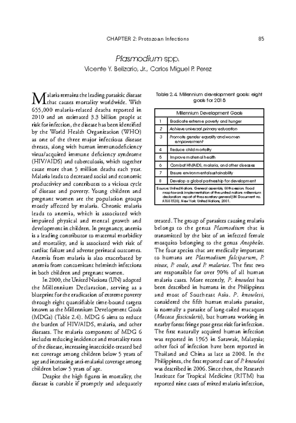 Chapter 2: Plasmodium Spp. and Malaria Pathogenesis (MEDPAR 102) - Studocu