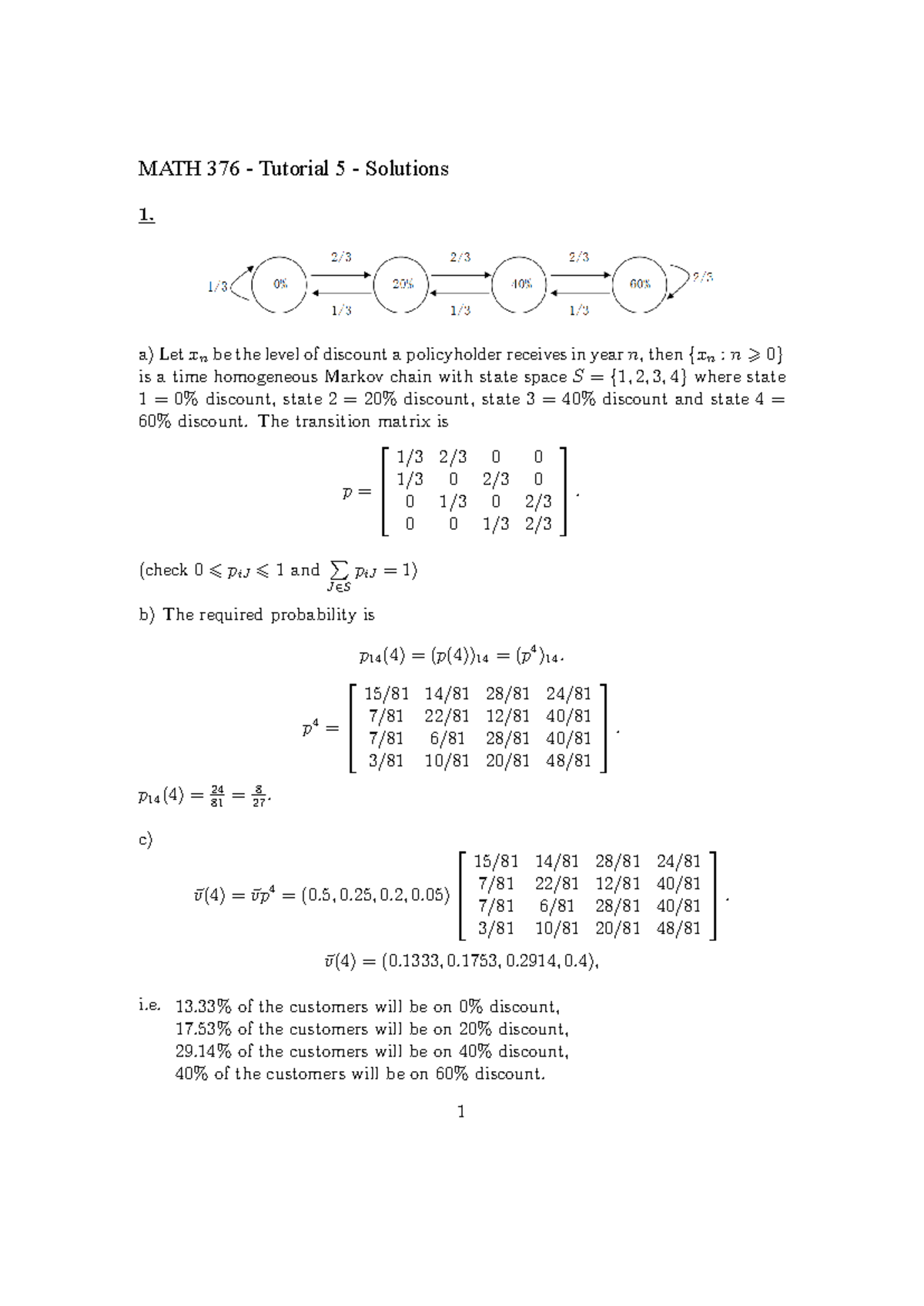 MATH 376 Tutorial 5 Solutions and Additional Notes - Studocu